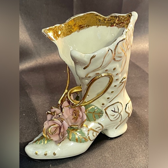 Source Unknown | Art | Vintage Victorian Ladies Porcelain Boot With ...
